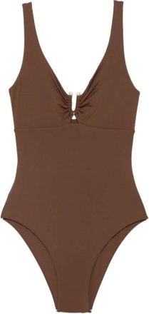 Fisico Femme, Maillots de bain, Brun, Taille: 44 FR Maillot de bain avec application