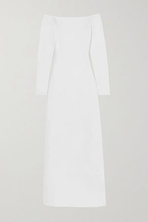 The Row Teresina Schulterfreies Maxikleid Aus Stretch-jersey - Wei&szlig;