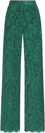 Dolce & Gabbana Femme, Pantalons, Vert, Taille: 42 FR Pantalon en dentelle Cordonetto