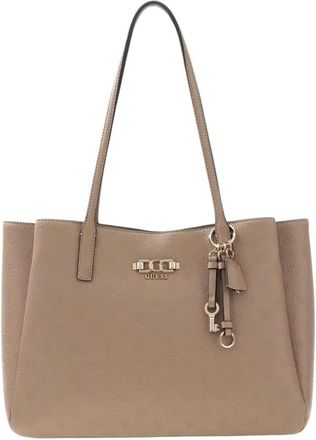 Guess Femme, Sacs, Beige, Taille: ONE Size Sac &agrave; main avec Poches Multiples