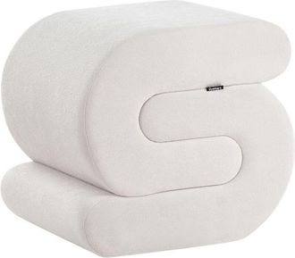 Beliani Beliani - Pouf Cremewei&szlig; Chenille Stoffbezug Gepolstert S-Form Modernes Design Fu&szlig;hocker Sitzhocker f&uuml;r Wohnzimmer Schlafzimmer Flur