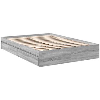 vidaXL Bettgestell mit Schubladen Grau Sonoma 140x200 cm Holzwerkstoff Vidaxl