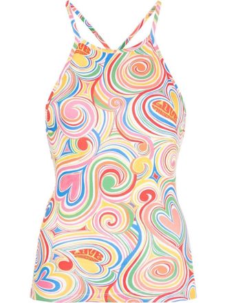 Love Moschino d&eacute;bardeur &agrave; imprim&eacute; coeurs - Orange