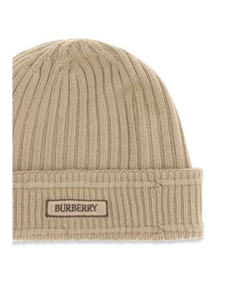 Burberry Mens Wool Beanie Sand Merino Hat