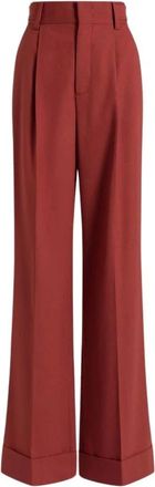 Alberta Ferretti Femme, Pantalons, Rouge, Taille: 44 FR Tropical Wool Pantalons