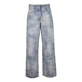 Palm Angels Femme, Jeans, Bleu, Taille: W27 Palms Jacquard Loose