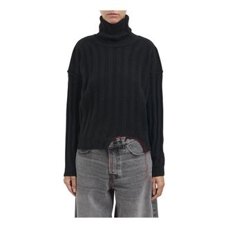 Isabel Benenato Isabel Benenato - Pull &agrave; col roul&eacute; en m&eacute;lange de cachemire - Femme - Pulls - Noir - Taille: 38 FR