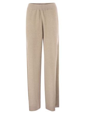 Fabiana Filippi Pantalon Tricot&eacute; En Laine Vierge, Soie, Cachemire Et Paillettes