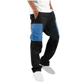Generic Pantalon cargo classique pour homme - En coton m&eacute;lang&eacute; - Pantalon de jogging - Pantalon de travail - Pantalon droit - L&eacute;ger - Avec plusieurs poches - 