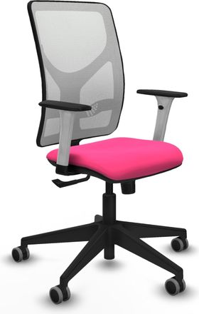 Piqueras y Crespo Schreibtischstuhl in Rosa mit wei&szlig;en und schwarzen Armlehnen, h&ouml;henverstellbare Lendenwirbelst&uuml;tze, ausgestattet mit 3 Positionen und Schneideschaum, 