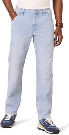 Amazon Essentials Jean de Travail Style Charpentier à Faible Élasticité, Coupe Décontractée Homme, Light Blue Wash, 36W / 32L