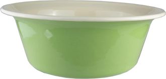 Krüger Karl Krüger Juist Schüssel aus Emaille in der Farbe Pastell-Grün-Creme 3L, Maße: 28cm x 28cm x 10cm, 10128PAG