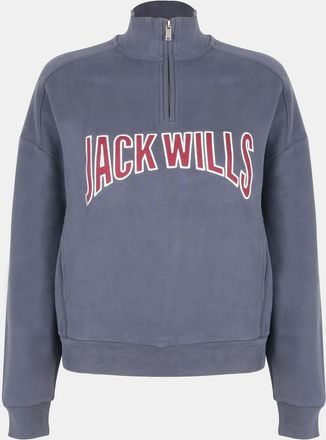 Jack Wills Sweatshirt f&uuml;r Damen, mit kurzem Rei&szlig;verschluss (Marine)