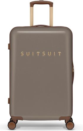 SuitSuit Koffer Groß 66 cm - Leicht Hartschalen Reisekoffer mit Rollen - TSA-Schloss - 59 L - Fab Seventies Taupe
