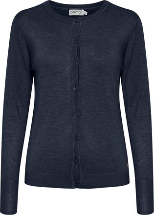 Oxmo OXHlin Damen Strickjacke Feinstrick Cardigan Strickcardigan mit Rundhalsausschnitt, Größe:XXL, Farbe:Total Eclipse Melange (1940101)