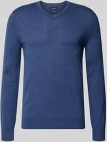 Christian Berg Strickpullover aus Woll-Mix mit V-Ausschnitt