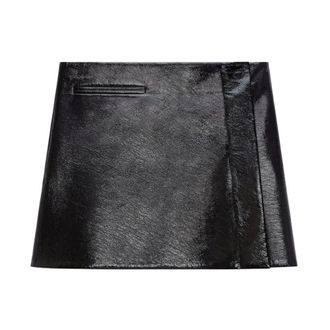 Courr&egrave;ges Vinyl Minirock - - Skirts - Damen - Schwarzk - S