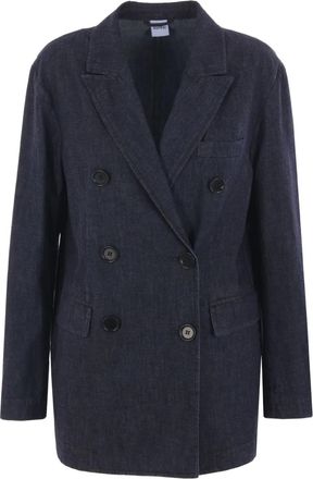 Aspesi blazer en jean à boutonnière croisée - Bleu