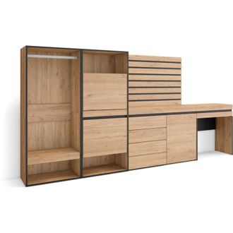 Skraut Home Skraut Home - Schuhregal, Schuhschrank, Schuhaufbewahrung, 297x145x35 cm, Für Schlafzimmer, Zimmer, Offener Kleiderschrank, Kommode mit Schubladen