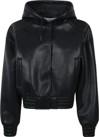 Frankie Shop Femme, Vestes, Noir, Taille: 36 FR Jackson Bomber en similicuir contrecoll&eacute;