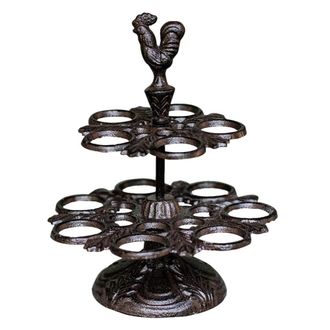 Hemoton Retro Eierhalter Aus Gusseisen Mit Huhn Design Stabiler Metall Eierkorb Für Küche Und Osterdeko Praktische Eierlagerstange Zur Ordnung Und Aufbewahrun