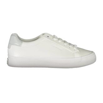 Calvin Klein Sportliche Wei&szlig;e Schn&uuml;rschuhe Kontrast Logo - - Shoes - Damen - Wei&szlig; - 37 EU