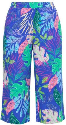 Angel Of Style Schlupfhose Culotte weites gerades Bein Dschungelbl&auml;tter