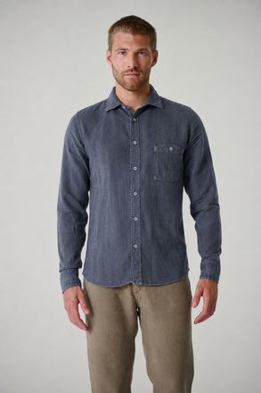 Hempage Hempage Herren vegan Hemd Hempage Slim Fit Dunkelgrau