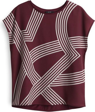 OPUS Damen Kurzarmshirt | SABETHI Print Regular Printshirt im Materialmix Cassis, 44