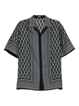 Versace chemise &agrave; imprim&eacute; V-Greca - Gris
