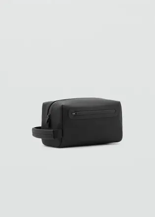 Mango Trousse de toilette en cuir noir - Homme - Taille unique - MANGO MAN
