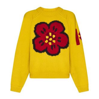 Kenzo Baumwoll-Wollpullover - - Knitwear - Damen - Gelb - M