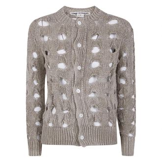 Comme Des Gar&ccedil;ons Round Neck Cardigan - - Knitwear - Damen - Beige - M
