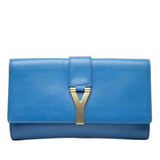 Saint Laurent unisex, Pre-owned, Bleu, Taille: ONE Size Pre-owned Sacoche Chyc Ligne