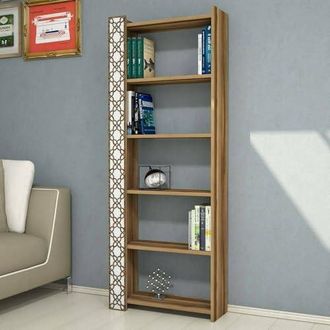 Dmora Regal Alula 64,6x24,2x170h cm Braun 5 B&ouml;den, Bibliothek