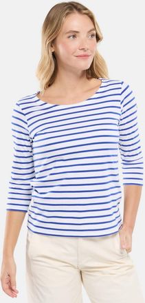 Armor Lux Streifenshirt 3/4-Arm Damen Wei&szlig; Sternblau Mari
