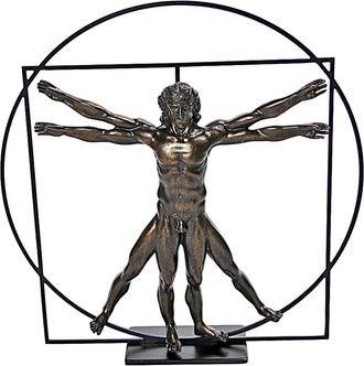 Parastone Leonardo Da Vinci Der vitruvianische Mensch Skulptur Plastik bronziert DAV03