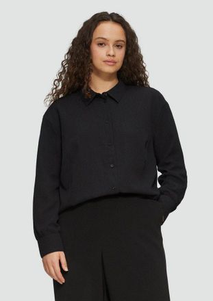 s.Oliver Langarmbluse Bluse Strukturierte Hemdbluse mit Raffung