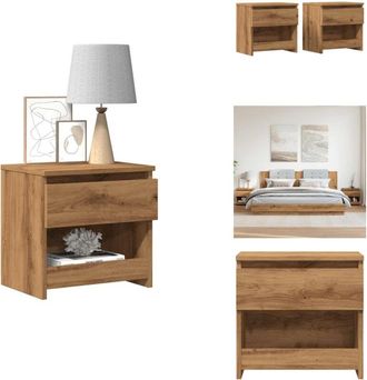 vidaXL Tables de chevet 2 pcs ch&ecirc;ne artisanal 40x30x39 cm - Table De Chevet - Tables De Chevet -table Dappoint - Table De Nuit