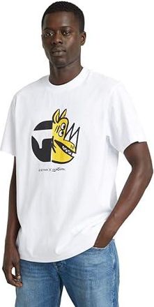 G-Star G-Star Homme T-Shirt Rhino Cartoon Loose, Blanc (white D25696-C336-110), XL