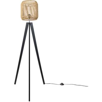 Paco Home Paco Home Lampadaire Moderne Salon Chambre Aspect Rotin Boho Corbeille E27 Beige (&Oslash;28 cm), Lampadaire Noir