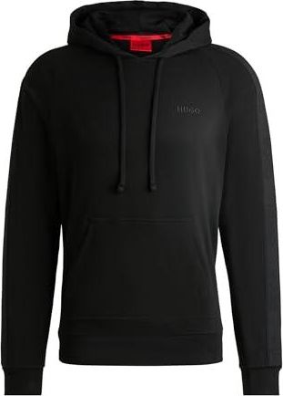 HUGO BOSS Hommes Tonal Logo Hoodie Sweat à Capuche en Molleton de Coton avec Ruban logoté sur Les Manches