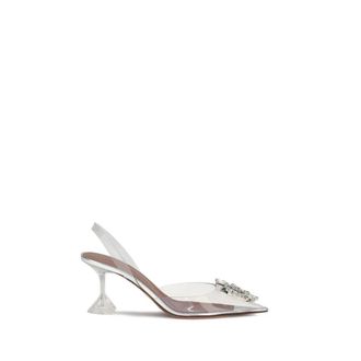 Amina Muaddi Transparente Glaspumps mit Juwelendetail - - Shoes - Damen - Grau - 35 EU