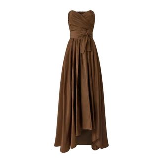 Pinko Pinko, Femme, Robes, Brun, Taille: 40 FR Robe de soirée en taffetas avec encolure en coeur