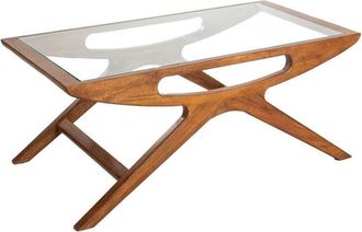 Made In Meubles Made In Meubles - Table basse en bois de manguier et verre Alina