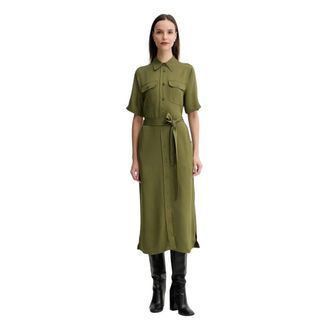 GANT Femme, Robes, Vert, Taille: 36 FR Robe Chemise Utilitaire