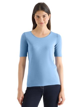 Cecil T-Shirt in Unifarbe Cloud Blue XXL