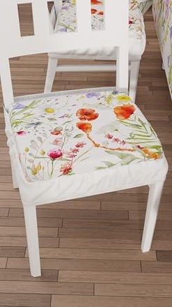 Petti Artigiani Italiani Sitzkissen für Küchenstuhl mit Gummizug, 2 Stück, Kissenbezüge aus Mikrofaser, Stuhlbezug mit Feder, Blumenmuster, 100% Made in Italy