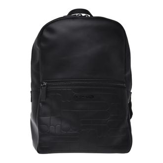 Baldinini Backpack in black quilted leather with monogram - - Bags - Herren - Schwarzk - ONE SIZE