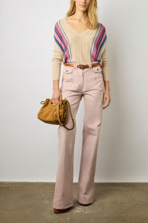 Gerard Darel Pull V ray&eacute; en lin - LOUNA - Beige